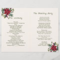Poinsettia, holly, pine Christmas Wedding Programm | Zazzle