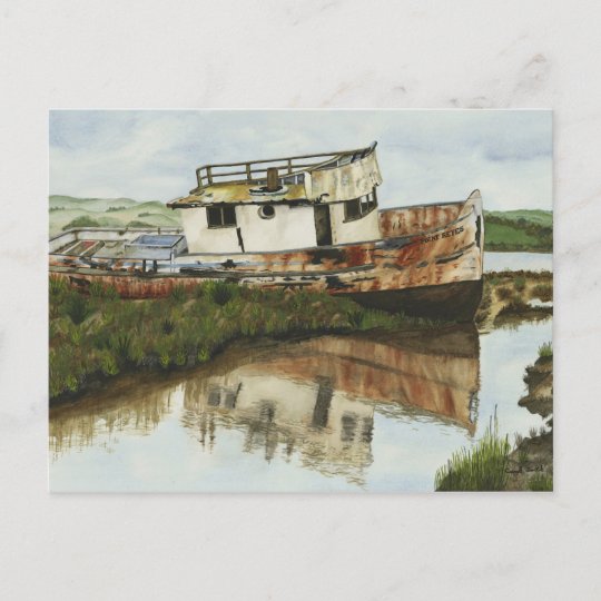 Point Reyes Boat - Mini Collectible Prints Postcard | Zazzle.com