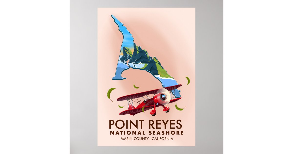 point reyes national seashore travel poster. poster | Zazzle
