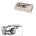 Pointing finger vintage hand drawing rubber stamp | Zazzle