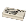 Pointing finger vintage hand drawing rubber stamp | Zazzle