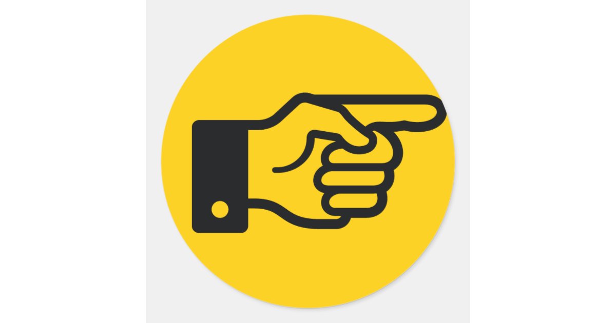 Pointing Finger (Yellow) Sticker | Zazzle