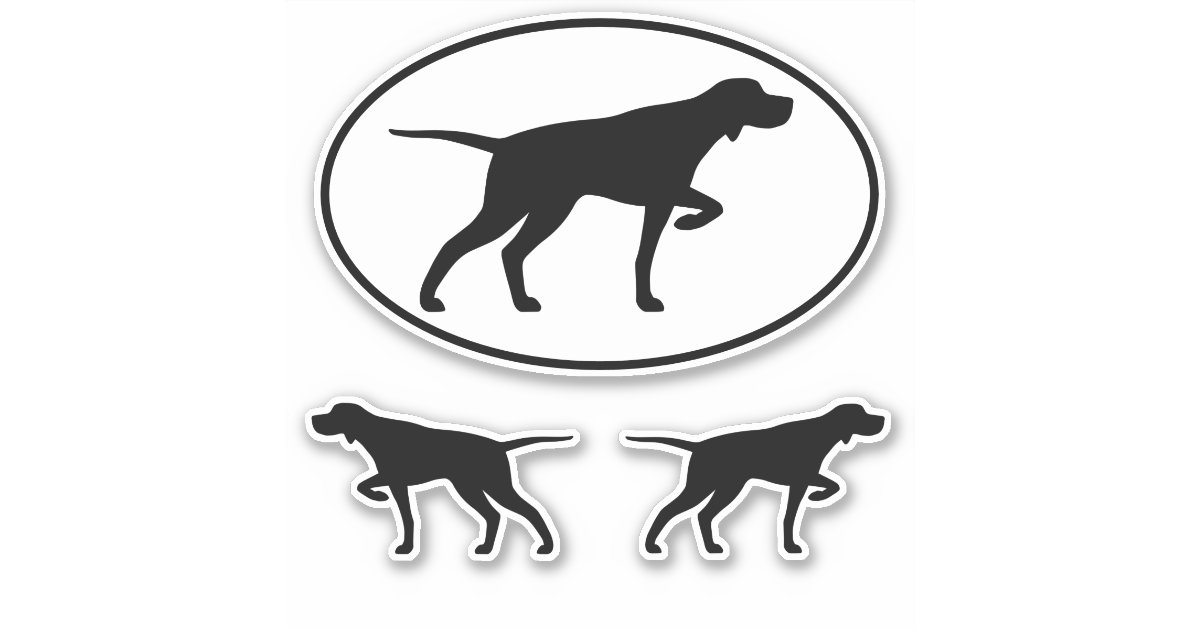 Pointing Pointer Dog Silhouettes Vinyl Sticker Set | Zazzle