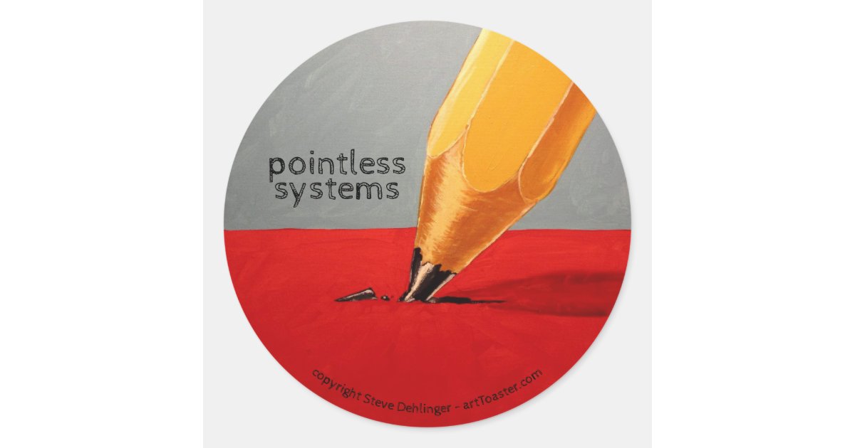 pointless round sticker | Zazzle