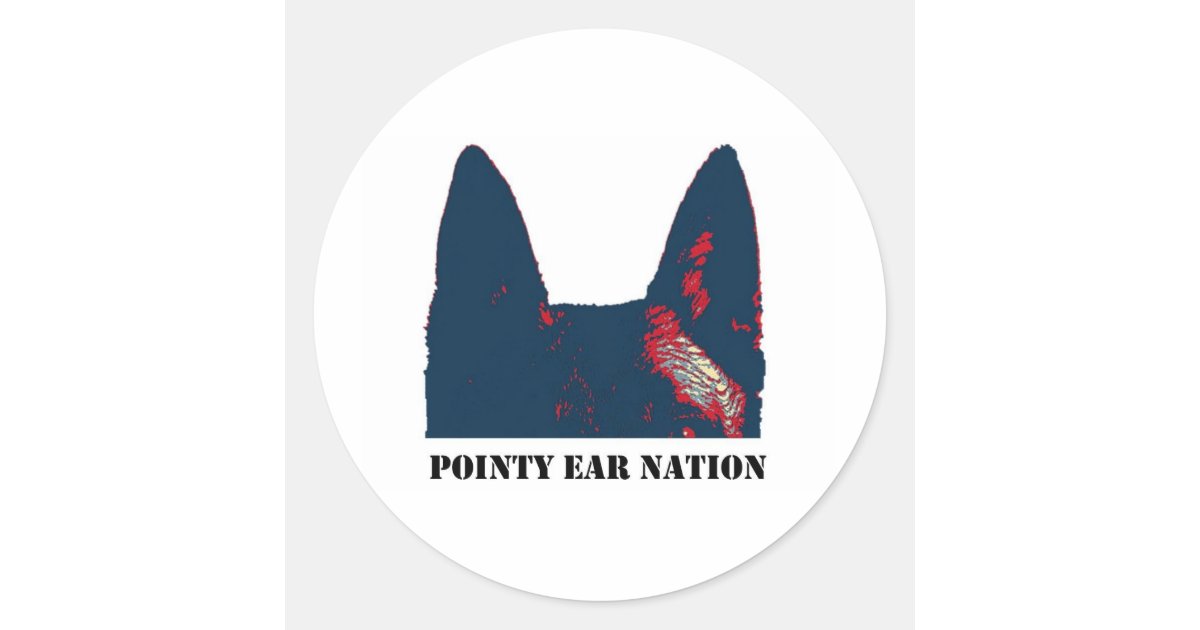 Pointy Ear Nation design Classic Round Sticker | Zazzle
