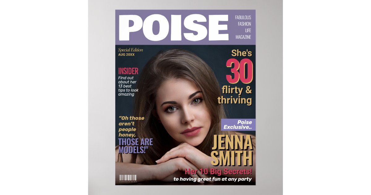 Poise Magazine Custom Magazine Cover 30th Birthday Poster | Zazzle