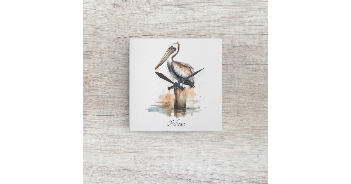 Poise of the Pelican Square Wall Clock | Zazzle
