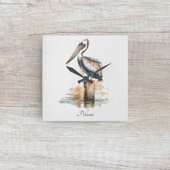 Poise of the Pelican Square Wall Clock | Zazzle
