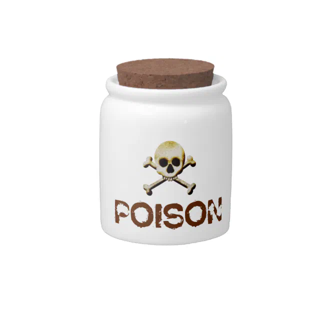 Poison Candy Jar Skull Crossbones Halloween Prop | Zazzle