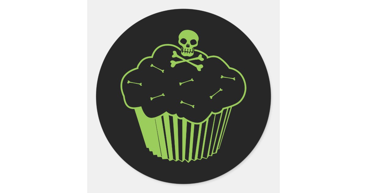 Poison Cupcake Classic Round Sticker | Zazzle
