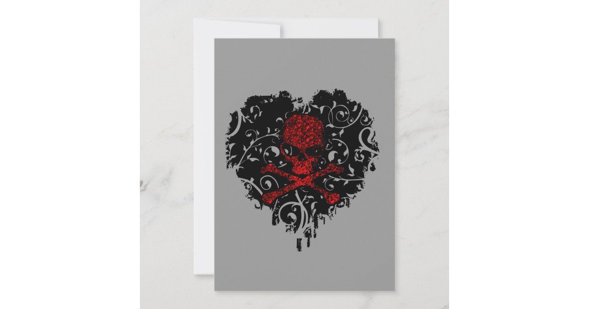 Poison Heart Skull Gothic Bridal Shower Invitation | Zazzle