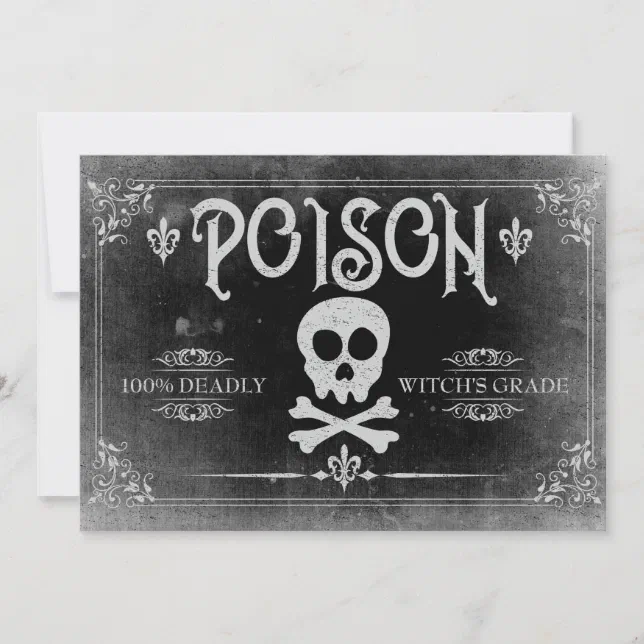 Poison Label Halloween Party Invitation | Zazzle