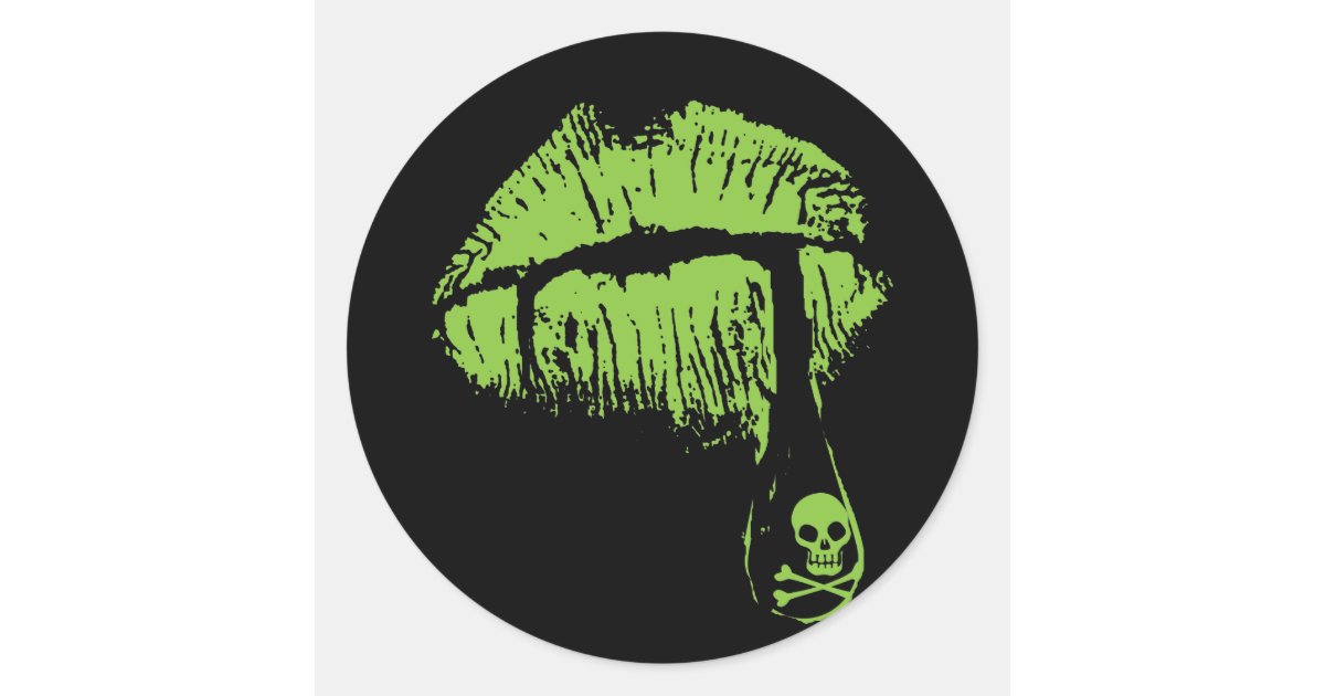 Poison Lips Classic Round Sticker | Zazzle