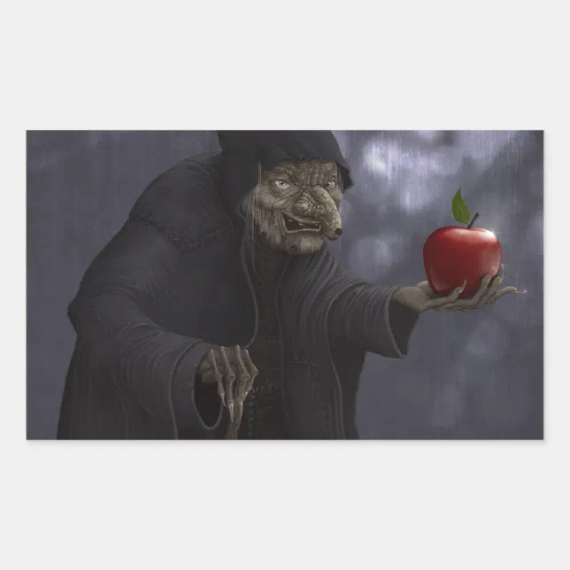 Poisoned apple rectangular sticker | Zazzle