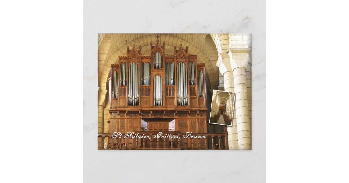 Poitiers organ postcard | Zazzle
