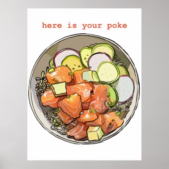POKE BOWL POSTER | Zazzle