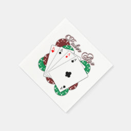 Poker Ace Playing Cards Napkins | Zazzle