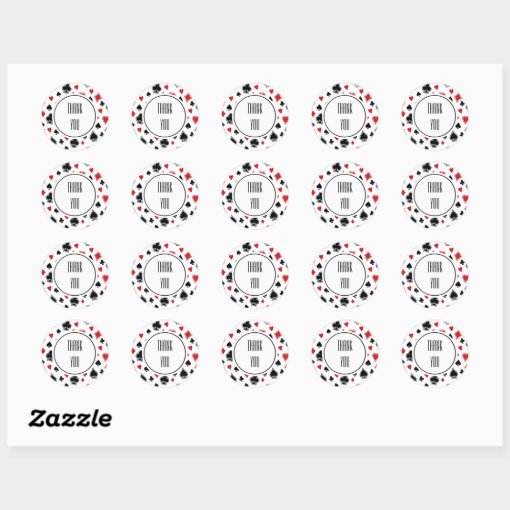 Poker Card Game Casino Thank You Classic Round Sticker | Zazzle