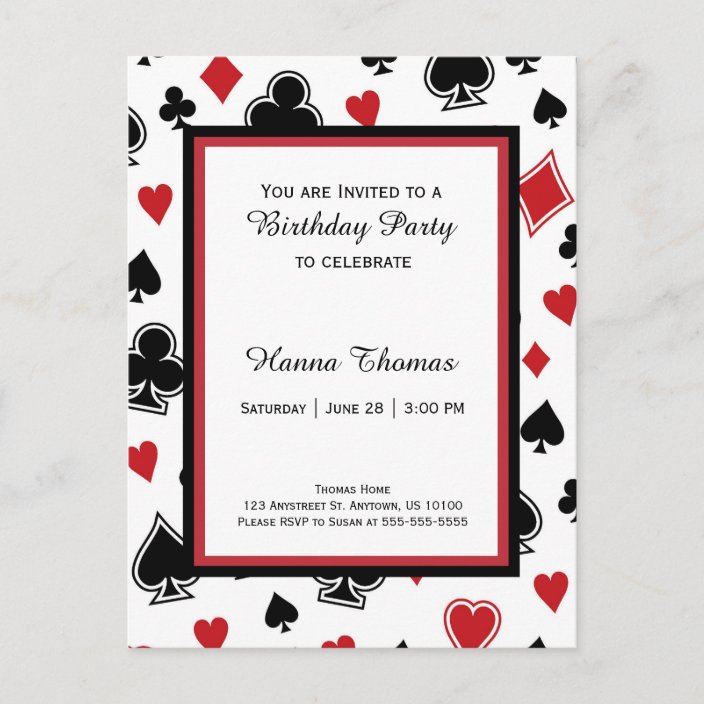 Poker Card Game Casino Theme Birthday | Zazzle.com