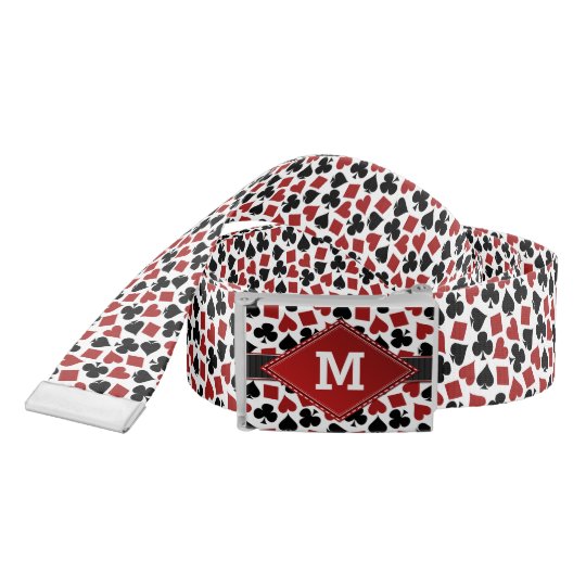 Poker Casino Suit Pattern Monogram V1 Belt | Zazzle.com
