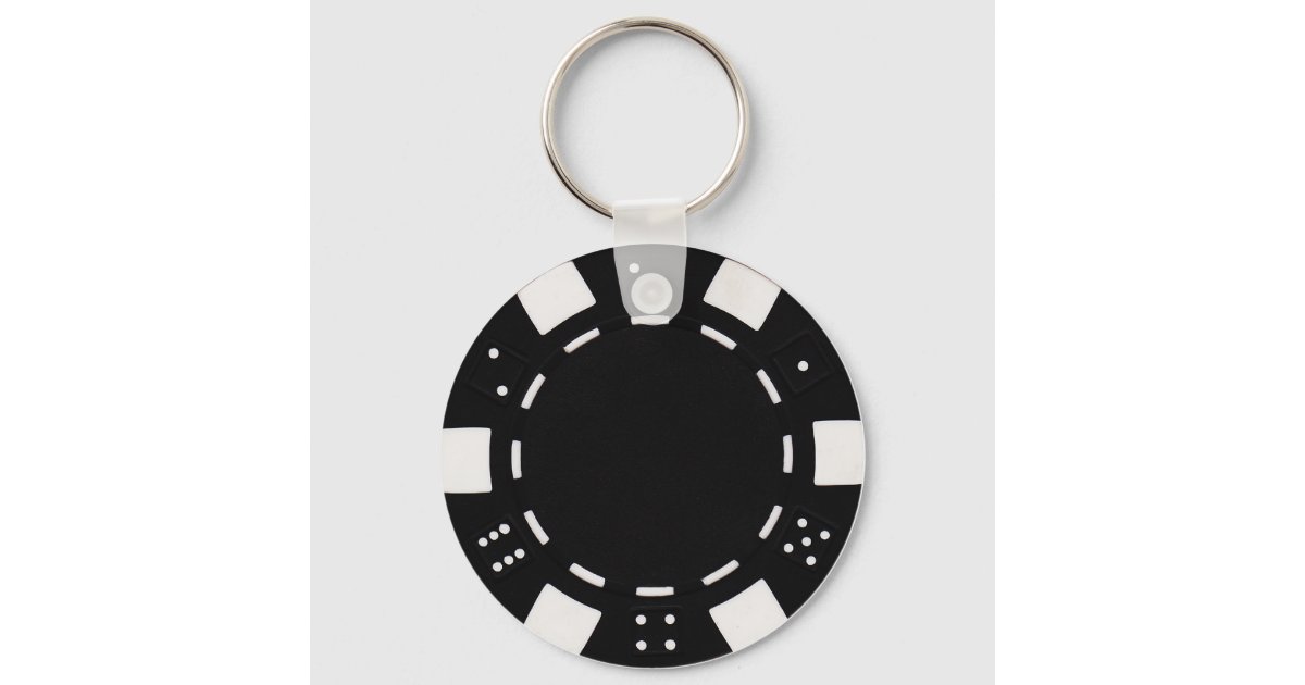 poker chip key chain black | Zazzle