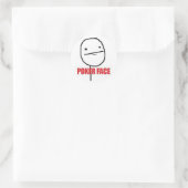 Poker Face Meme Classic Round Sticker | Zazzle