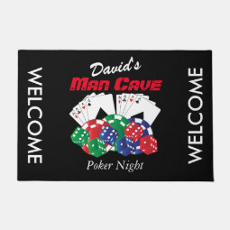 Poker Night at the Man Cave Doormat | Zazzle
