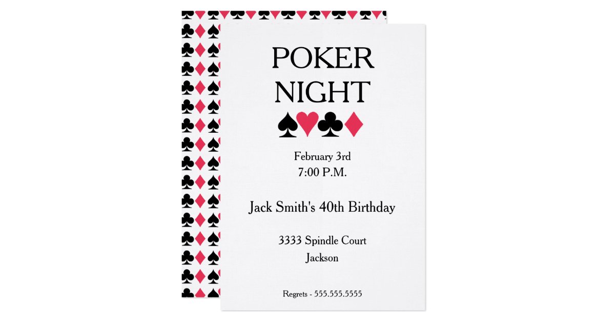 Poker Night Birthday Party Invitation | Zazzle.com