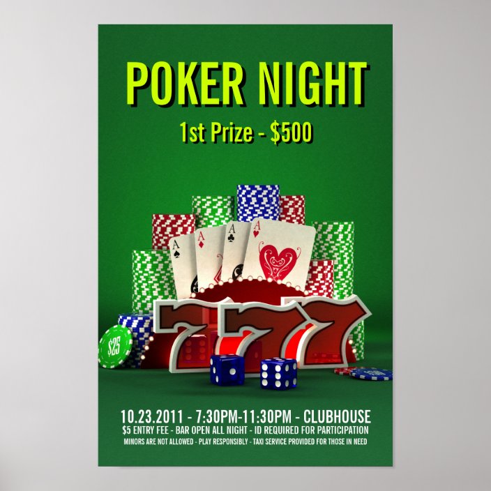 Poker Night -Poster Poster | Zazzle.com
