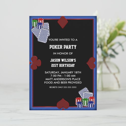 Poker Party Birthday Poker Party Invitations | Zazzle
