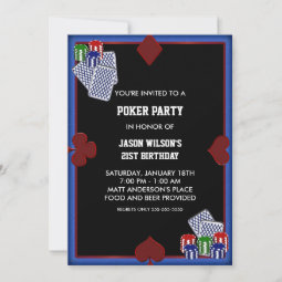 Poker Party Birthday Poker Party Invitations | Zazzle