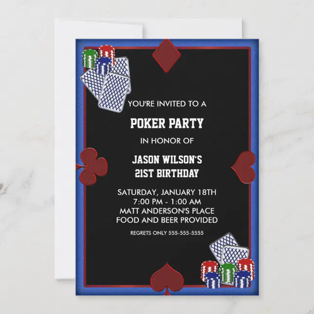 Poker Party Birthday Poker Party Invitations | Zazzle