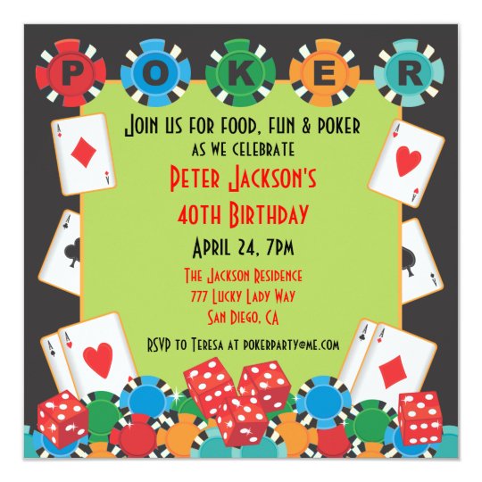 Poker party gambling invitation | Zazzle.com