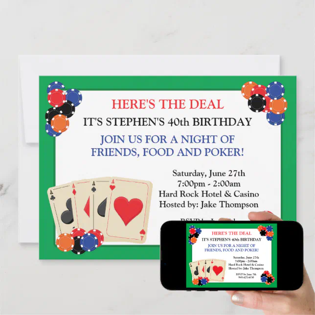 Poker Party Invitation | Zazzle