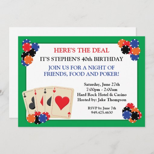 Poker Party Invitation | Zazzle