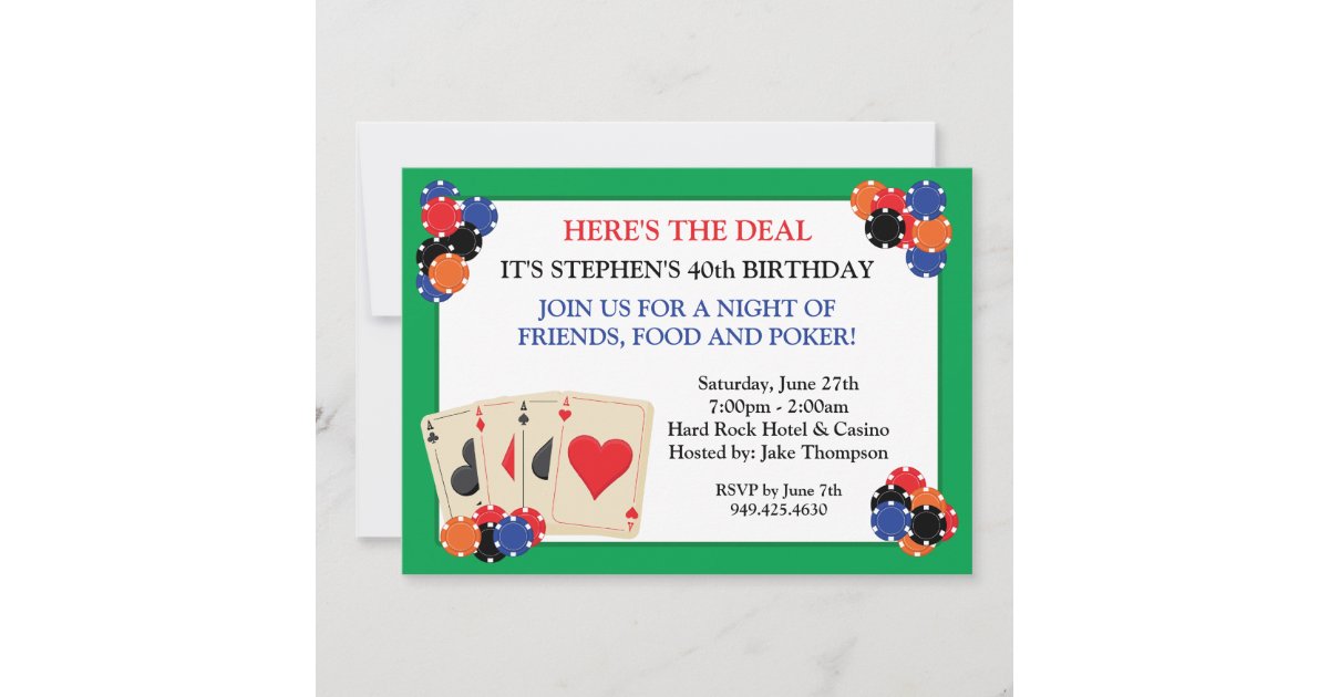 Poker Party Invitation | Zazzle