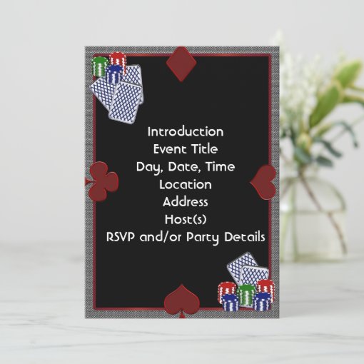 Poker Party Invitation Template | Zazzle
