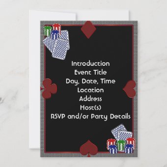 Poker Party Invitation Template | Zazzle