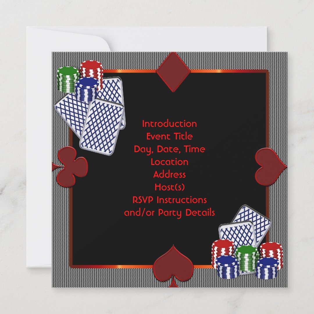 Poker Party Invitation Template | Zazzle