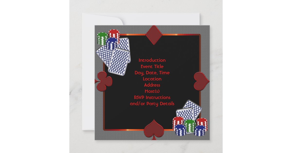 Poker Party Invitation Template | Zazzle