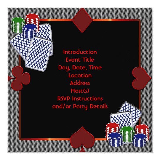 Poker Party Invitation Template | Zazzle.com