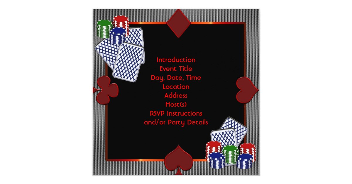Poker Party Invitation Template | Zazzle.com