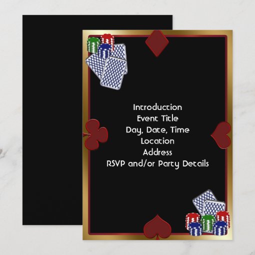 Poker Party Invitation Template | Zazzle
