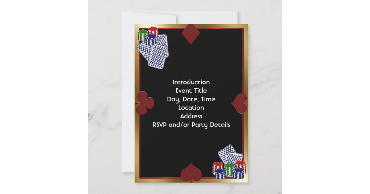 Poker Party Invitation Template | Zazzle