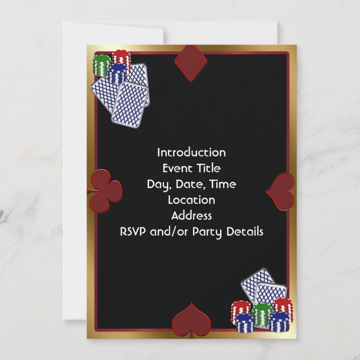 Poker Party Invitation Template | Zazzle