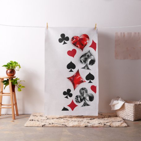 Sprayed Playing Card Suits Fabric | Zazzle