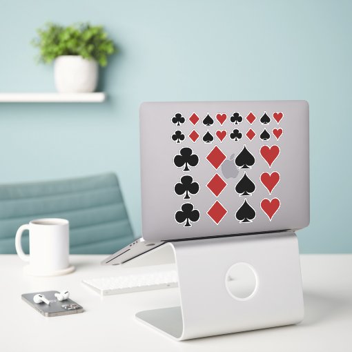 Poker Player Gambler Playing Card Suits Las Vegas Sticker | Zazzle