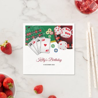 Poker Playing Card, casino, Cocktail Paper Napkins | Zazzle