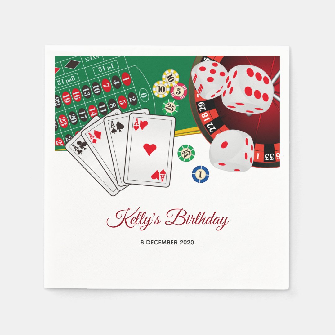 Poker Playing Card, casino, Cocktail Paper Napkins | Zazzle