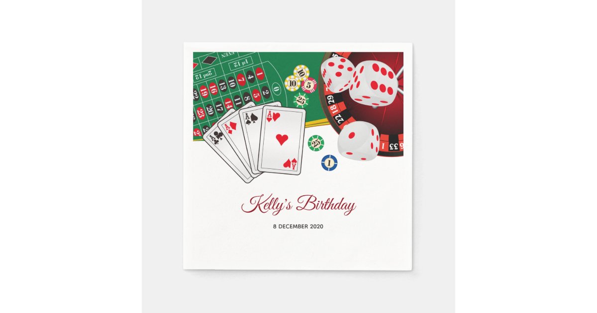 Poker Playing Card, casino, Cocktail Paper Napkins | Zazzle